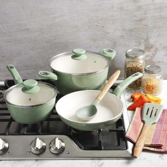 Gibson Home | Kitchen | Home 7 Piece Mint Green Aluminum Nonstick ...
